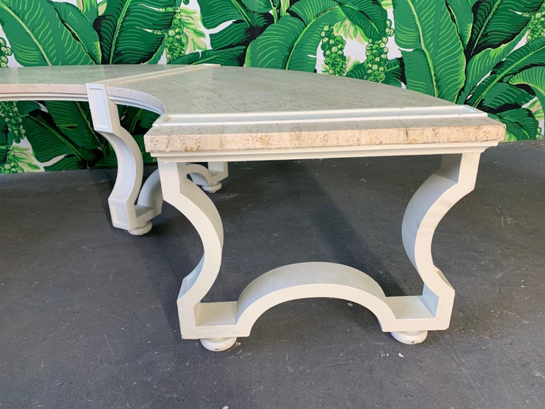 Granite Topped Curved Bench Seat For Sale at 1stDibs