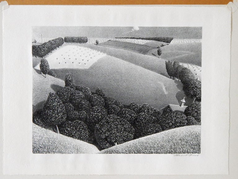 Grant Wood Original Stone Lithograph, 1938, “July Fifteenth” at 1stDibs