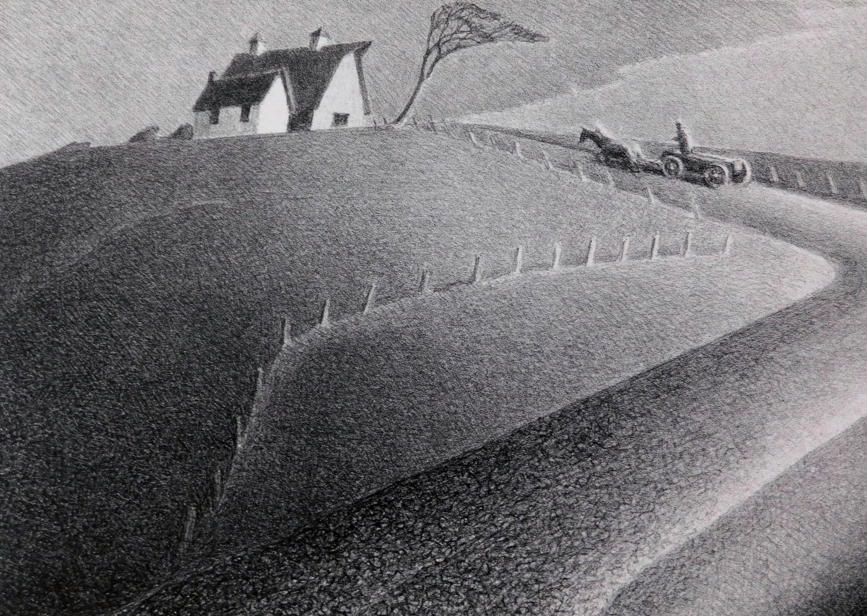 Grant Wood Original Stone Lithograph, 1941, "March" For Sale at 1stDibs