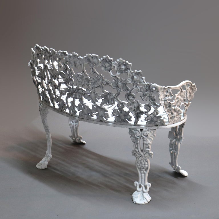 Grape and Leaf Cast Metal Garden Bench 20th C For Sale at 1stDibs