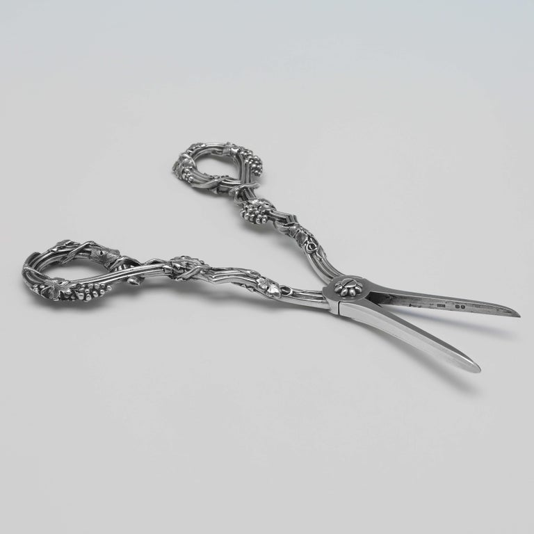 'Grape and Vine' Antique Sterling Silver Pair of Grape Shears 1850 ...