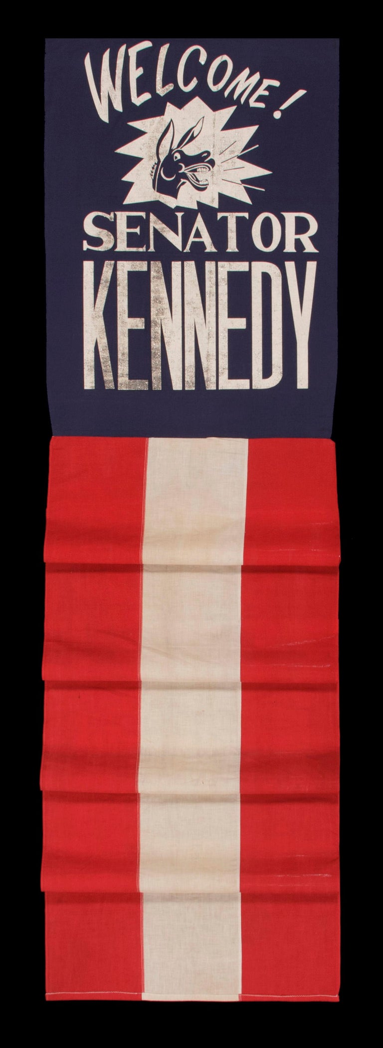 Graphic Banner Welcoming John F. Kennedy as Senator from Massachusetts ...