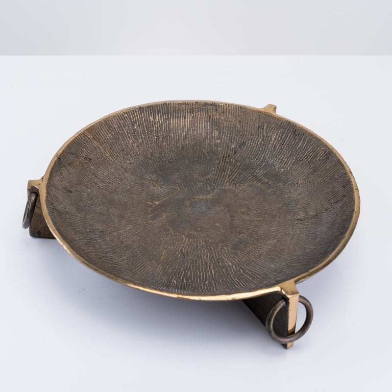 Graphic Neo Classical Etched Solid Bronze Bowl, France 1970's For Sale ...