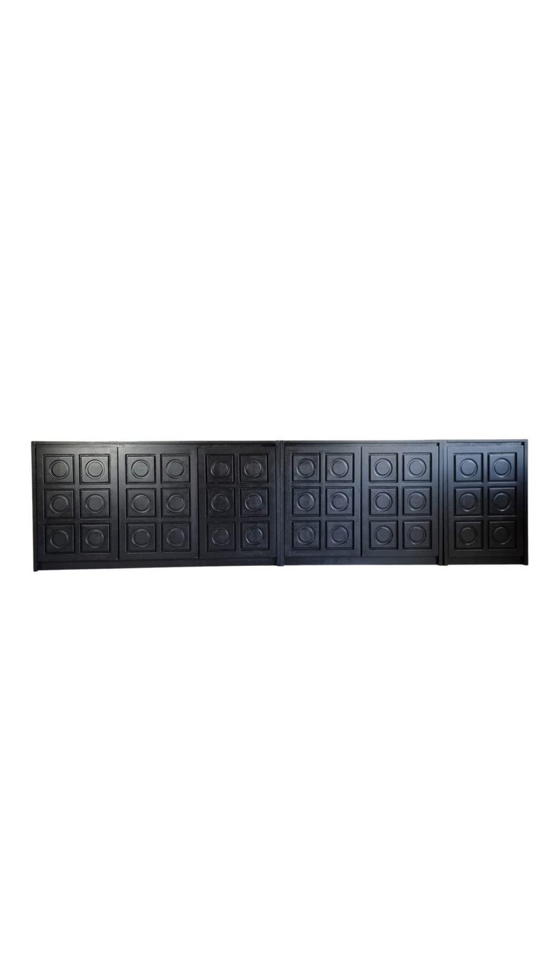 Graphical Brutalist Set of 3 Cabinets, 1980s For Sale at 1stDibs