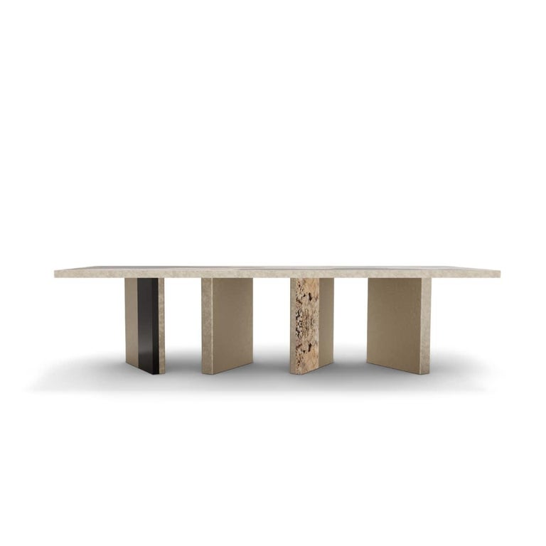 Modern Classic Patagonia Marble Grava Dining Table by Covet House For Sale at 1stDibs