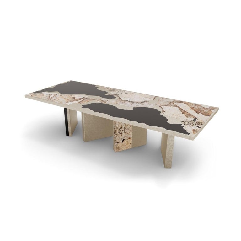 Modern Classic Patagonia Marble Grava Dining Table by Covet House For Sale at 1stDibs