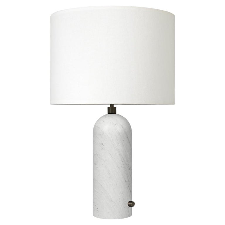 Gravity Table Lamp - Large, White Marble, White For Sale at 1stDibs