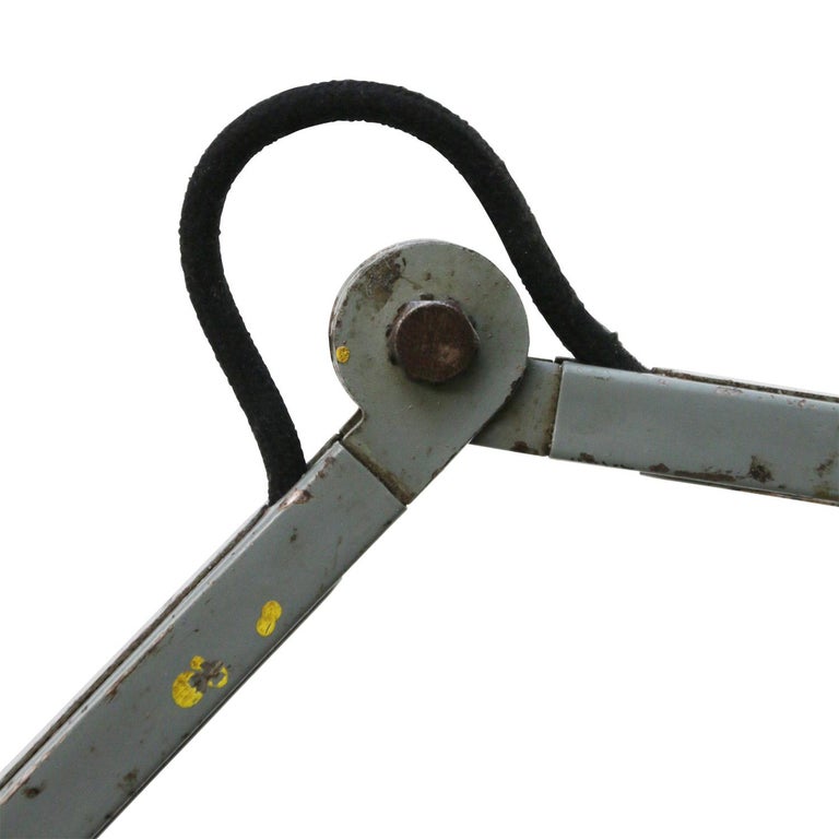 Grey 3-Arm Metal Vintage Industrial Machinist Work Wall Light by EDL at ...