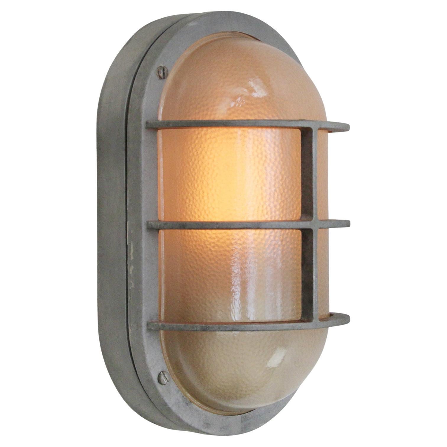 Gray Vintage Industrial Cast Aluminum Clear Glass Wall Ceiling Lamp ...
