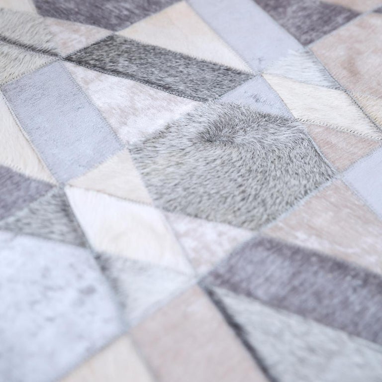 Gray and Caramel customizable Selva Cowhide and Viscose Area Floor Rug ...