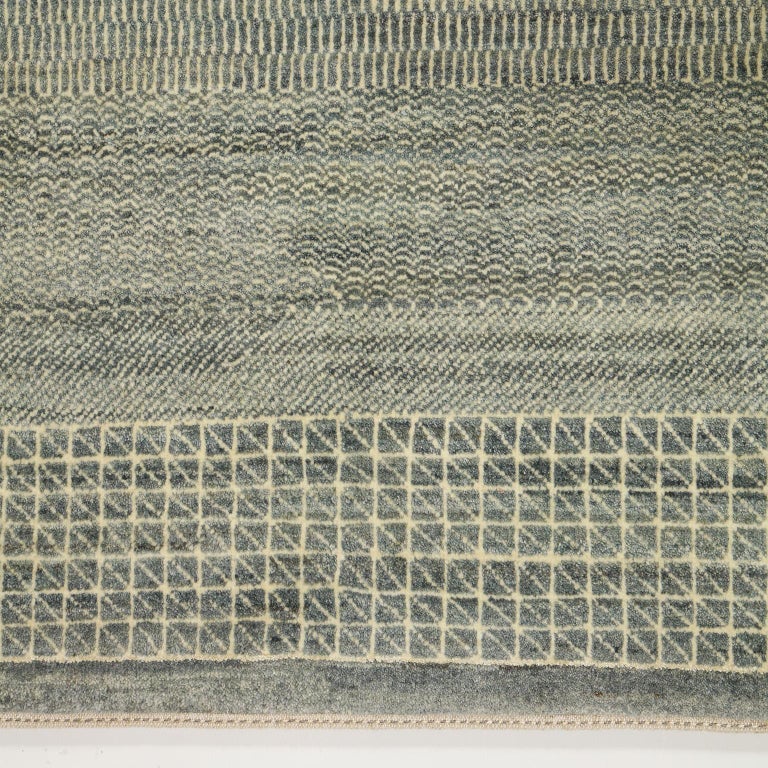 Orley Shabahang "Rain" Contemporary Persian Rug, Blue and Cream, 9x12 ...