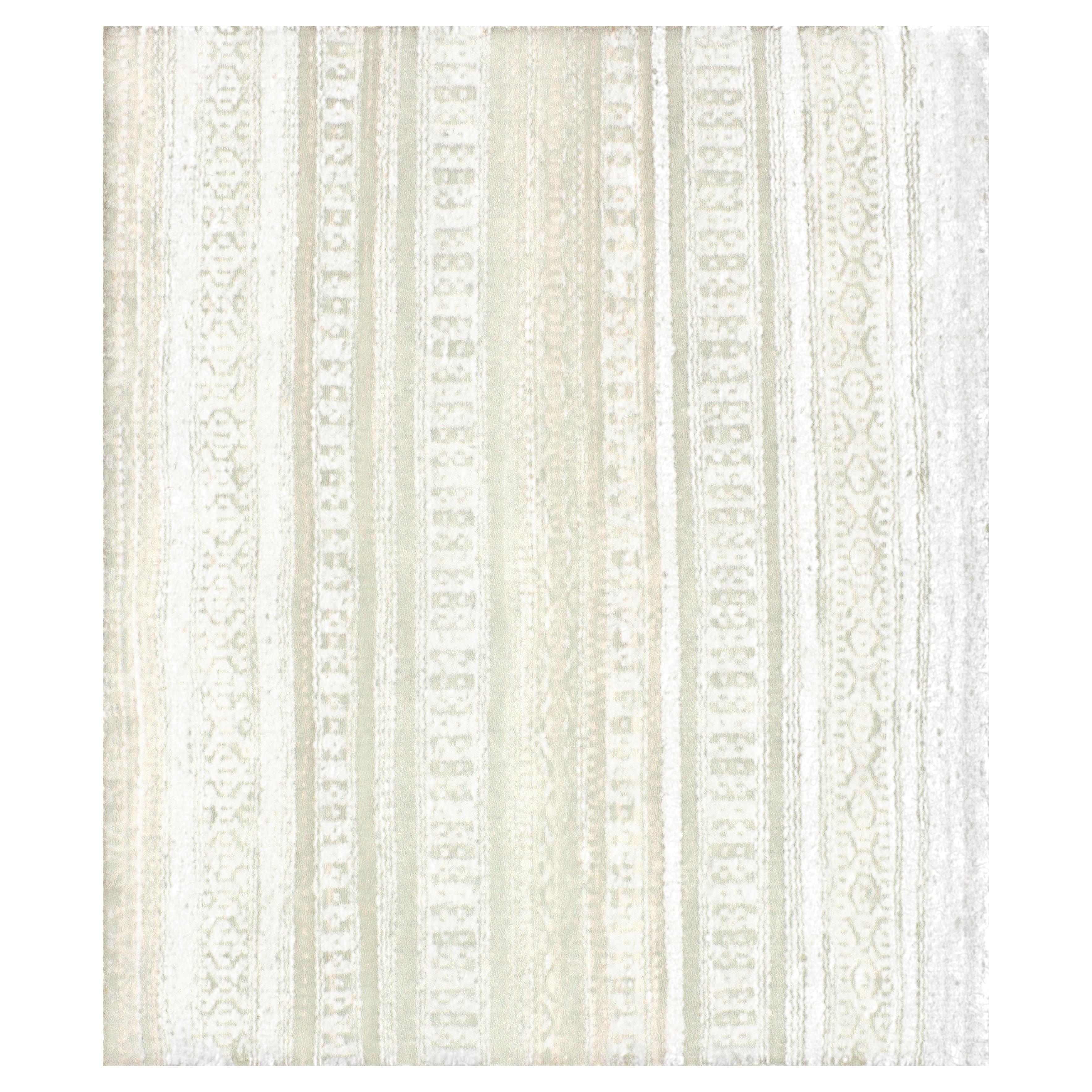 Gray and Stripe Kilim-Style Custom Rug 
