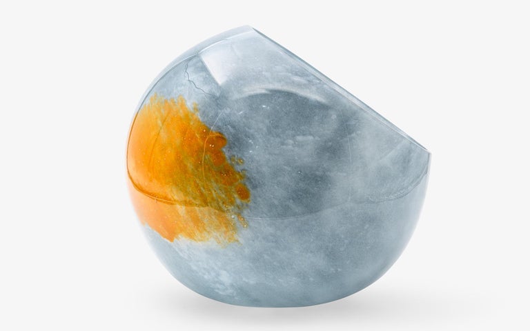 Gray and Mustard Color Amorphous Blown Glass Vase No:1 For Sale at 1stDibs