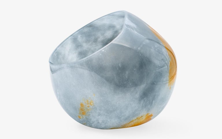 Gray and Mustard Color Amorphous Blown Glass Vase No:1 For Sale at 1stDibs
