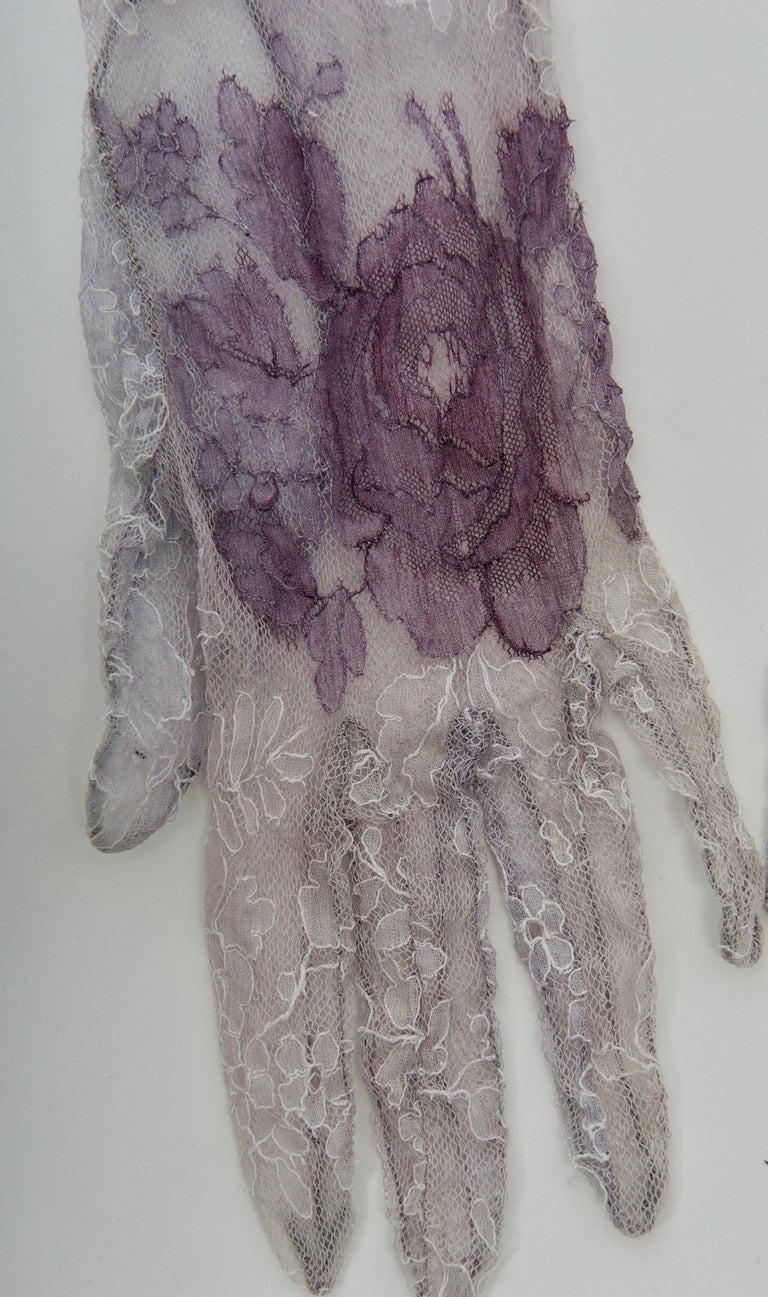 Gray and Purple Long Lace Gloves at 1stDibs | purple lace gloves, grey ...