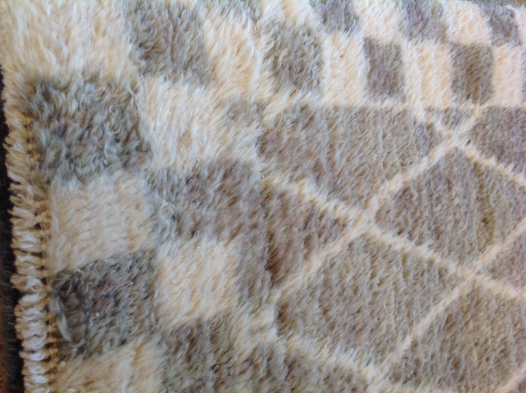 Gray and Silver Diamond and Checkerboard Moroccan Design Rug For Sale ...