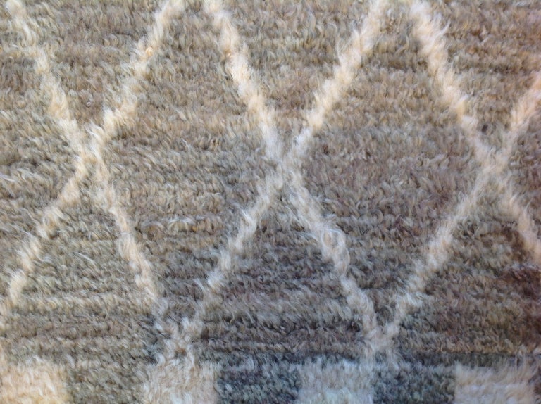 Gray and Silver Diamond and Checkerboard Moroccan Design Rug For Sale ...