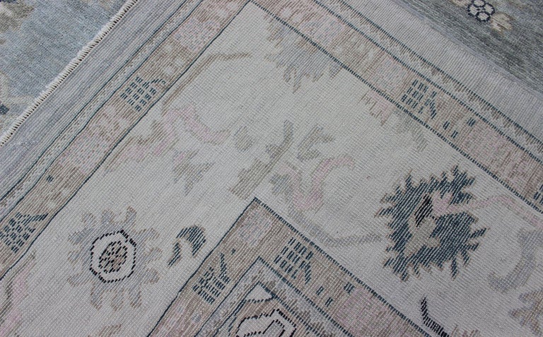 Gray, Blue and Neutral Color Palette All-Over Flower Design Turkish ...