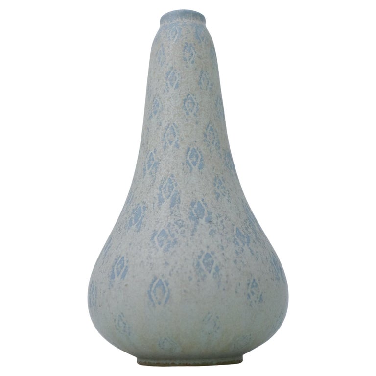 Gray And Blue Vase Gunnar Nylund Rörstrand Scandinavian Midcentury