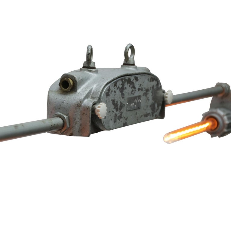 Gray Cast Aluminum Vintage Industrial Tube Light at 1stDibs