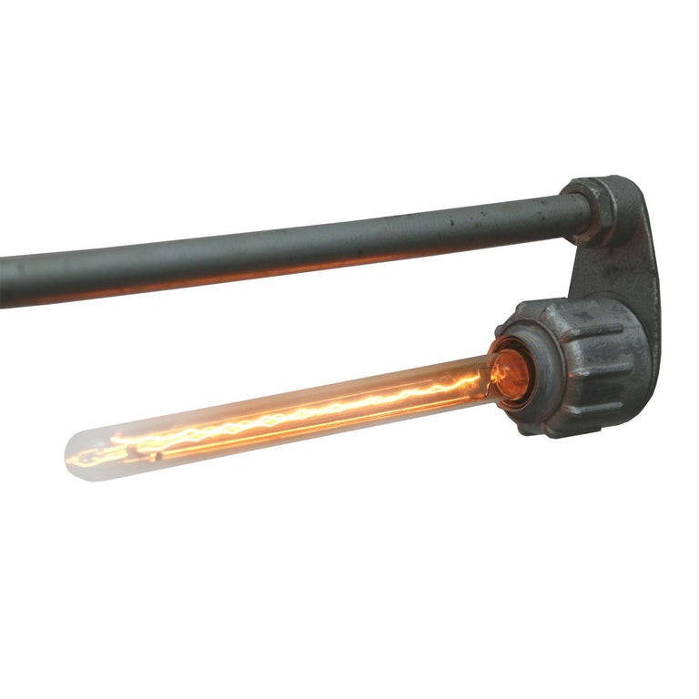Gray Cast Aluminum Vintage Industrial Tube Light at 1stDibs