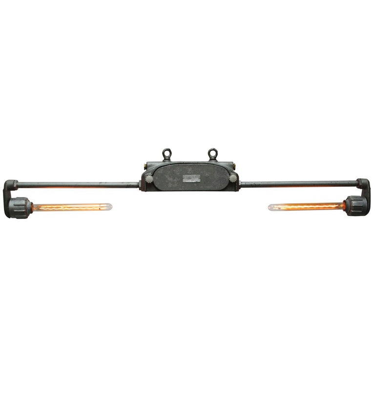 Gray Cast Aluminum Vintage Industrial Tube Light at 1stDibs