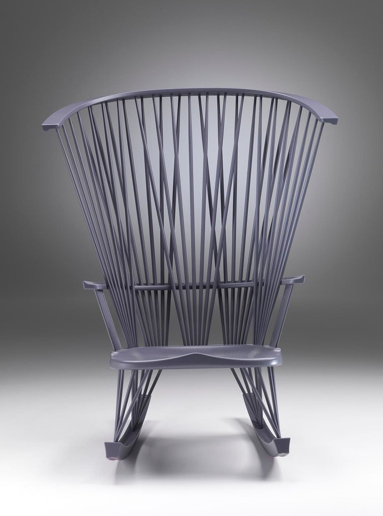 Gray Lacquered Sitlali Rocking Armchair by Philippe Bestenheider For ...