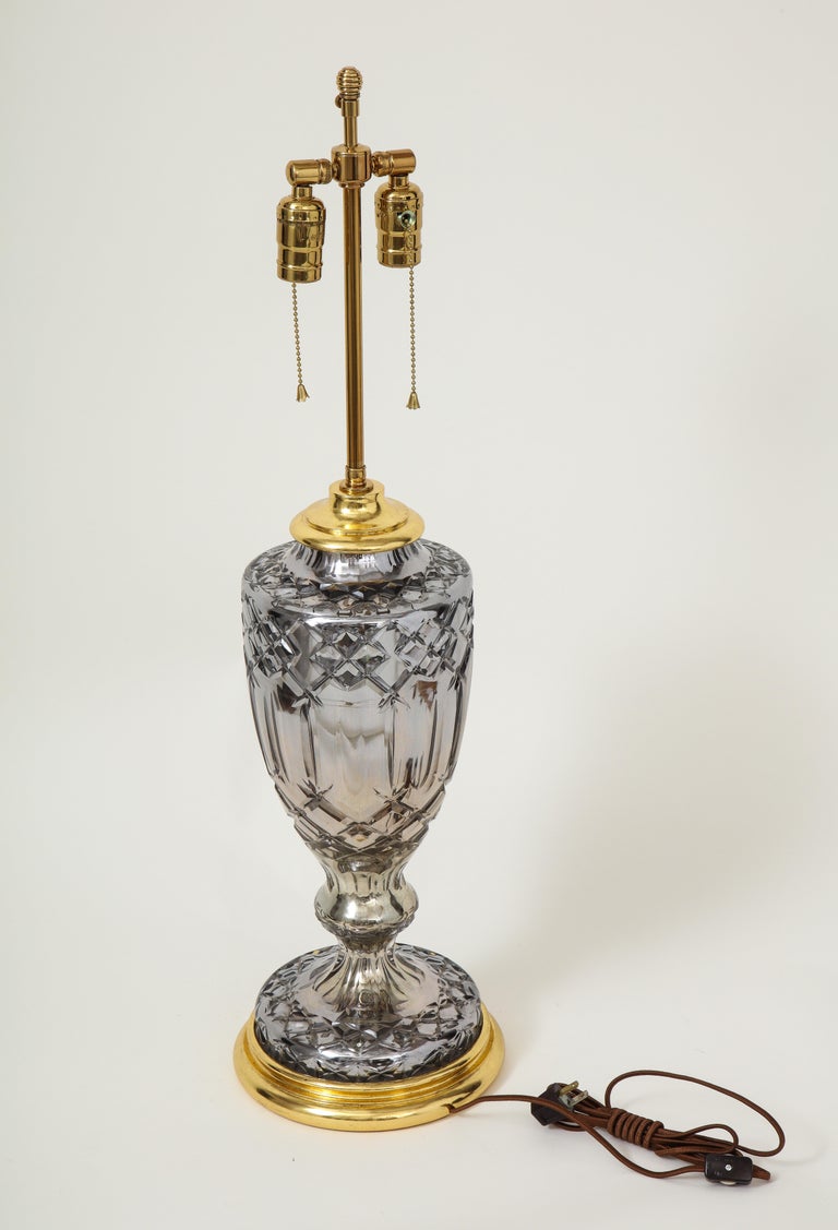 Gray Mercury Glass and Gilt Table Lamp For Sale at 1stDibs