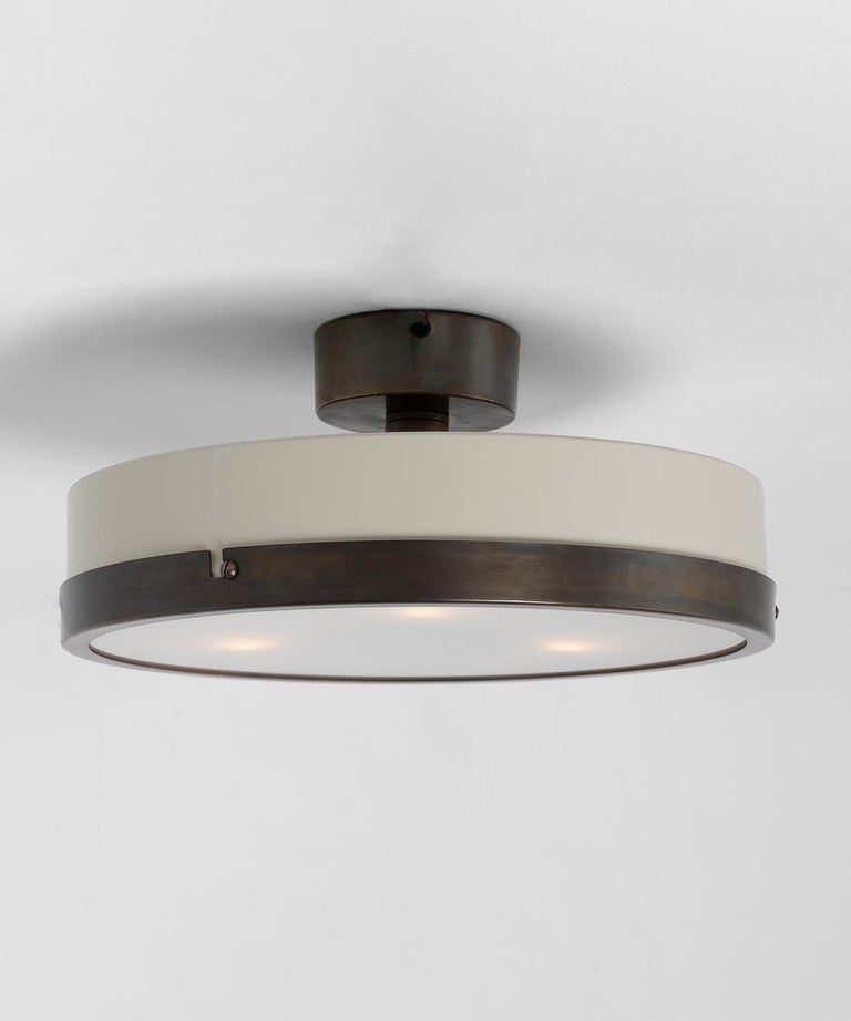 Cream Metal and Satin Glass Ceiling Mount, Made in Italy For Sale at ...