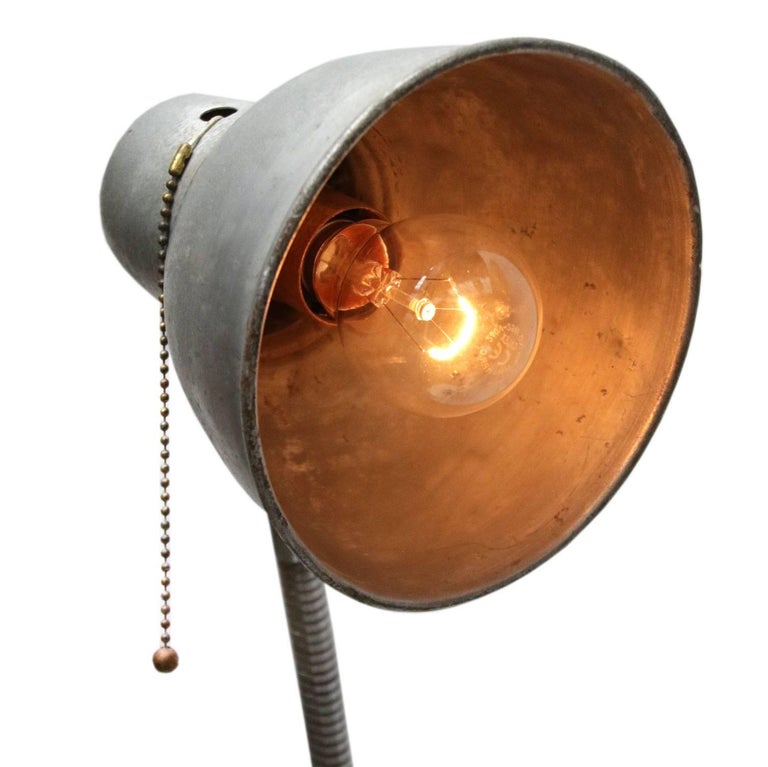 Gray Metal Goose Neck Work Table Light Wall Light Scone For Sale at 1stDibs