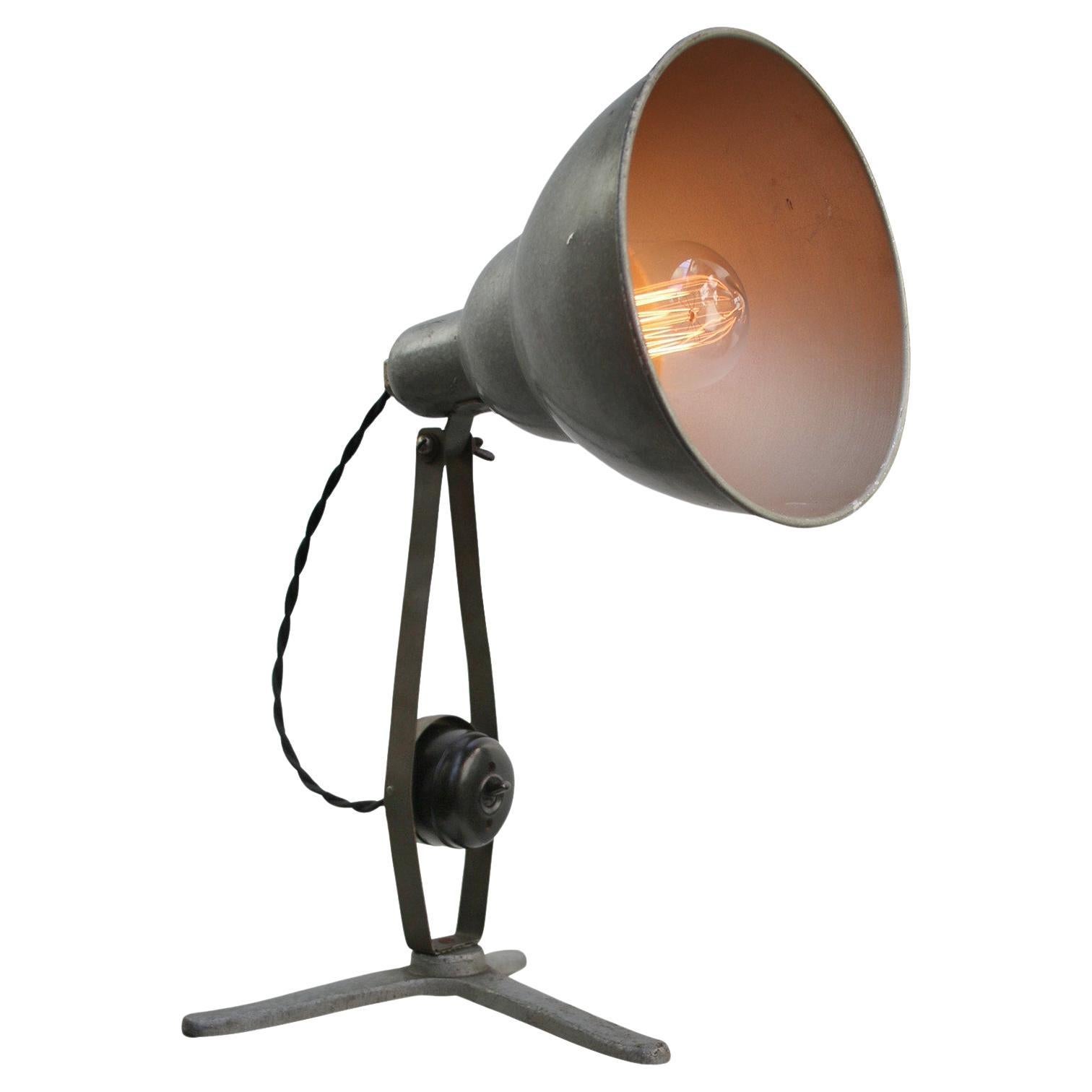 Gray Metal Vintage Industrial Bakelite Table Desk Lights For Sale at ...