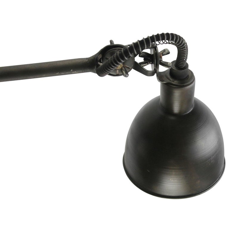 Gray Metal Vintage Industrial Machinist Work Wall Light For Sale at 1stDibs