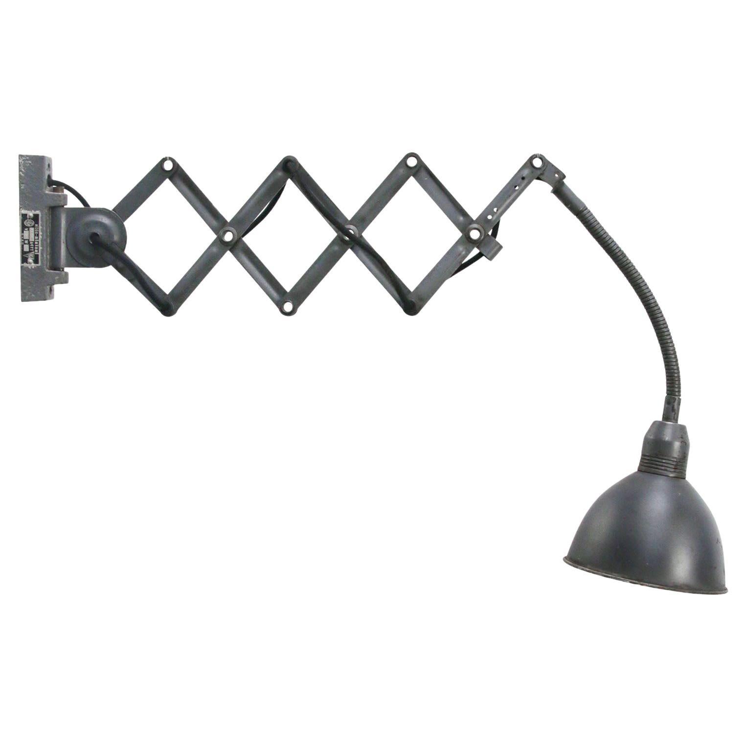 Rusty Brown Metal Vintage Industrial Scissor Wall Work Lights For Sale ...
