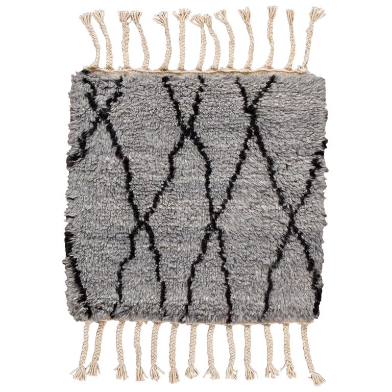 Gray Moroccan Style Custom Rug For Sale at 1stDibs