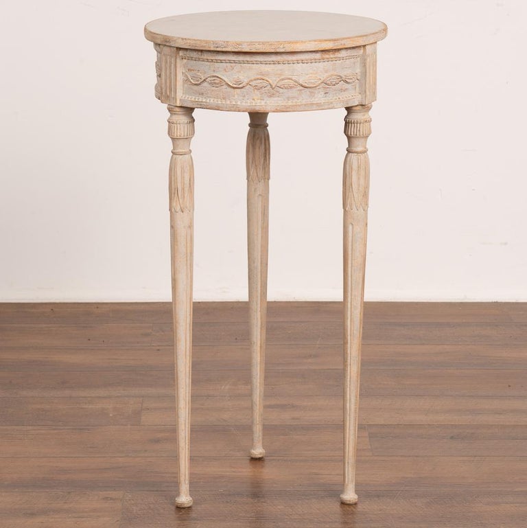 Gray Painted Small Round Gustavian Side Table, Sweden circa 1890 For ...