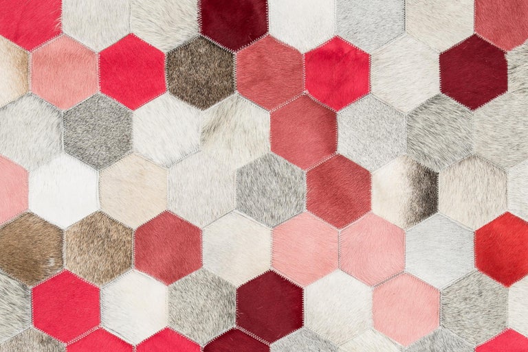 Gray and Pink Customizable Angulo Cowhide Area Floor Rug Extra Large ...