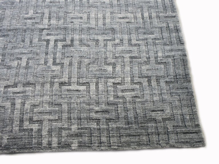 Grey Silk Modern Rug For Sale at 1stDibs