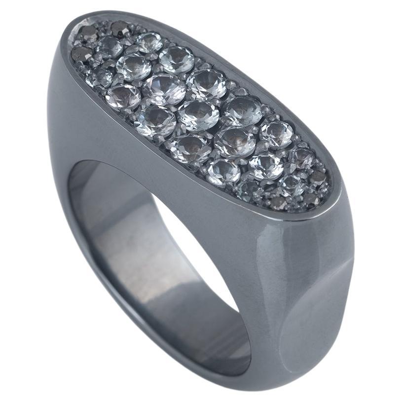 Gold Porsche Cigar Band Ring with Enamel and Black Spinel For Sale at ...