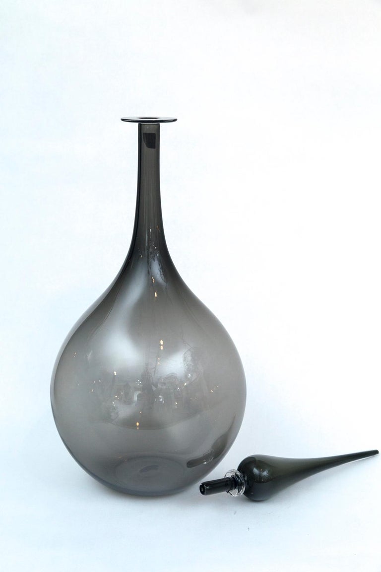 Gray Tear Drop Glass Decanter For Sale at 1stDibs
