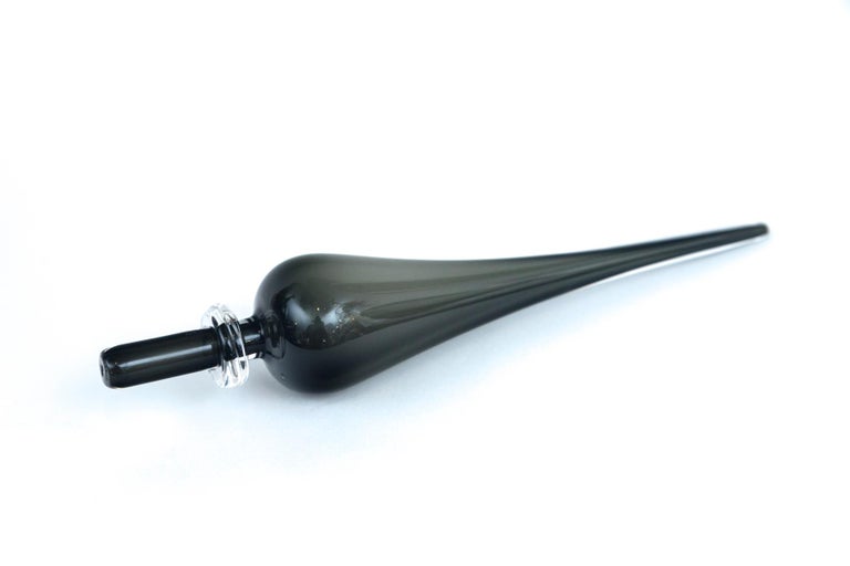 Gray Tear Drop Glass Decanter For Sale at 1stDibs