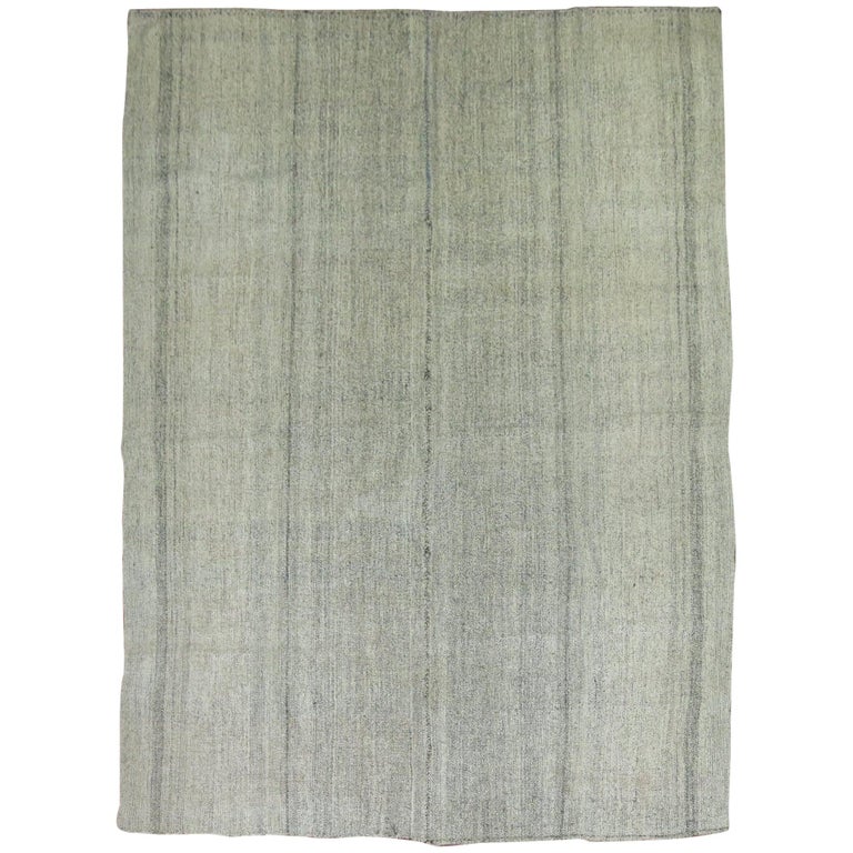 Gray Turkish Minimalist Kilim For Sale at 1stDibs