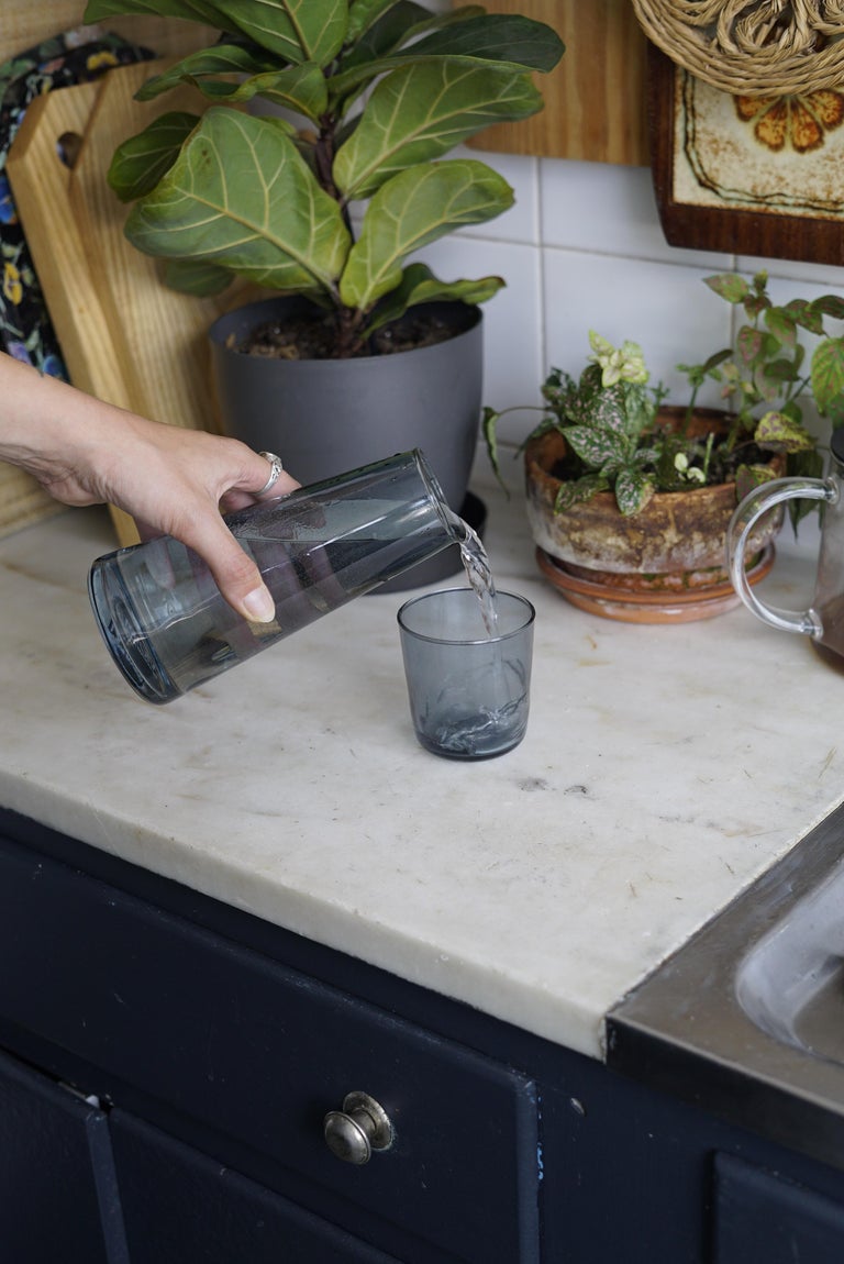 Grayscale - Elegant Shades of Gray Glass and Carafe Set by OJEAM STUDIO ...
