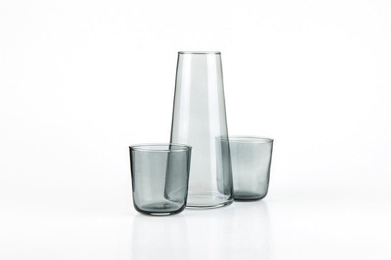 Grayscale - Elegant Shades of Gray Glass and Carafe Set by OJEAM STUDIO ...