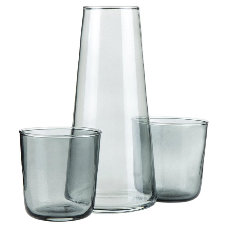 Grayscale - Elegant Shades of Gray Glass and Carafe Set by OJEAM STUDIO ...