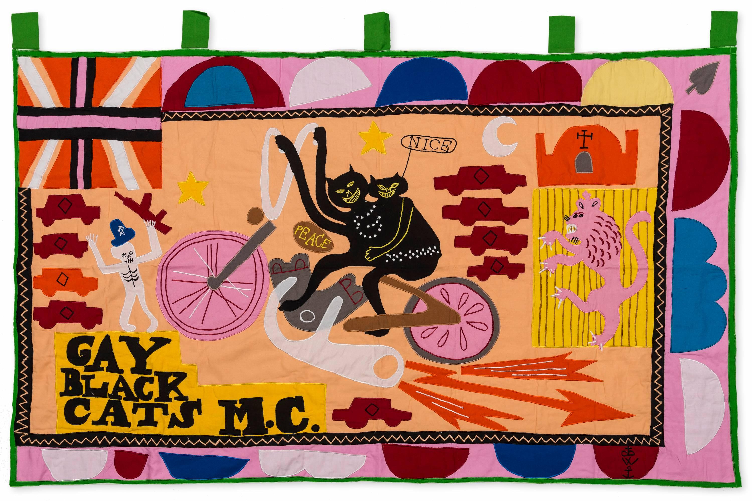 Grayson Perry - Gay Black Cats MC -- Tapestry, Contemporary Art by ...