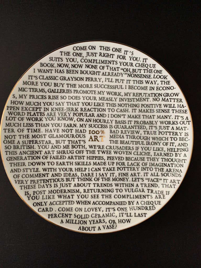 Grayson Perry - Limited Edition 100% Art on Porcelain Plate at 1stDibs