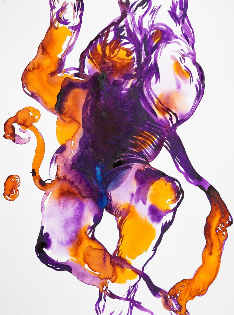 Grazyna Rigall - Dreaming - Contemporary Ink Ecoline Painting, New ...