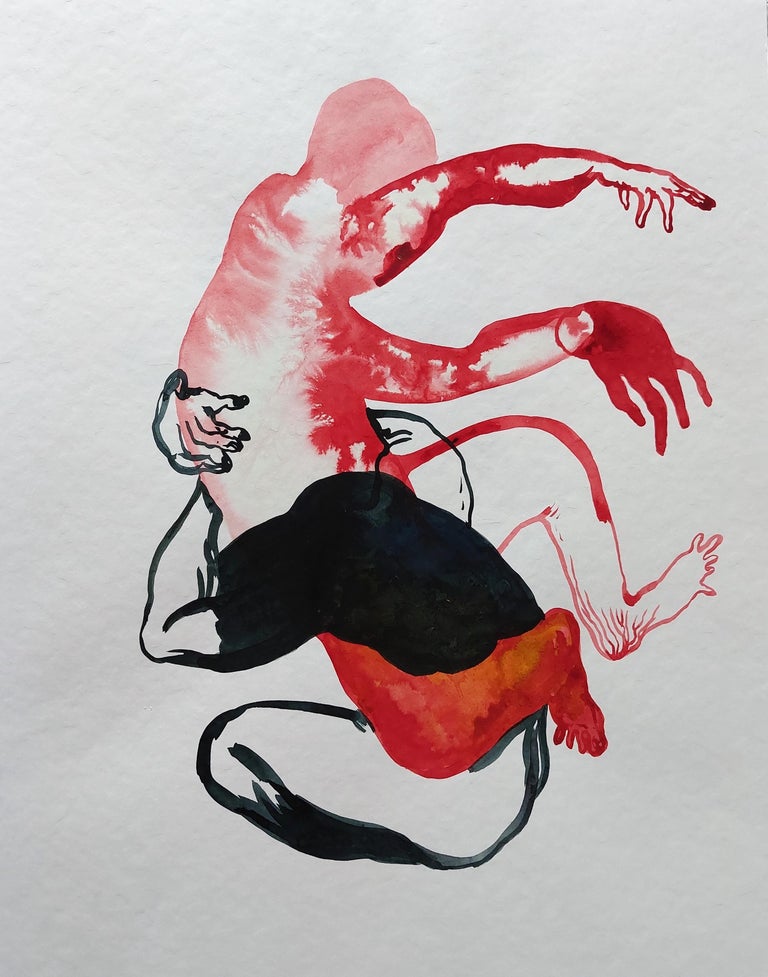 Grazyna Rigall - Entanglement - Contemporary Ink Ecoline Painting, New ...