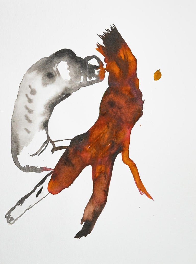 Grazyna Rigall - Jump - Abstract Ink Ecoline Painting, New Expression ...