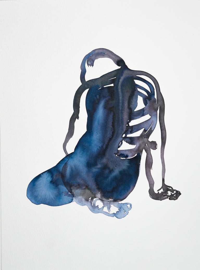 Grazyna Rigall - Waiting - Contemporary Figurative Ink, Ecoline ...